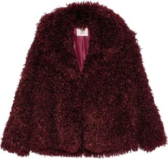 Aniye By veste en fourrure artificielle à effet bouclé - Rouge