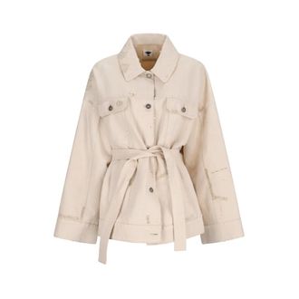 Dior Femme, Vestes, Beige, Taille: 40 FR Veste Oversize Ceintur&eacute;e