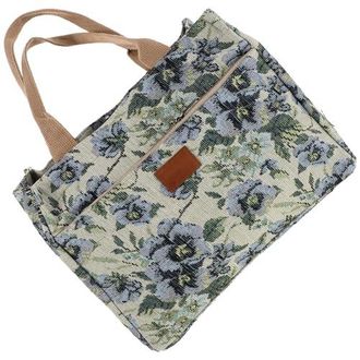 Soimiss FOMIYES Paquet Cabas en Toile &agrave; Imprim&eacute; Floral Vert Fermeture &Eacute;clair Grand Paquet Fourre-Tout Femme 1 Pi&egrave;ce D&eacute;contract&eacute; pour Loisirs Voyage Travail et