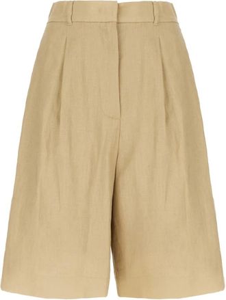 Max Mara Bermuda en lin - Femme - Shorts - Beige - Taille: 38 FR