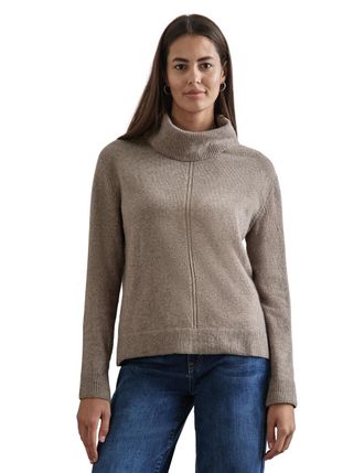 Street One Damen A302786 Rollkragen Sweater, Mocha Beige Mel., 44 EU