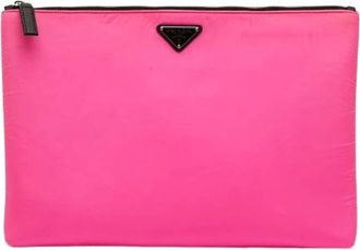 Prada Pre-owned Vintage Nylon Clutch - Femme - Pre-owned - Rose - Taille: ONE Size