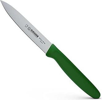 GIESSER seit 1776 - Made in Germany - Gem&uuml;semesser 10 cm Veggie, gr&uuml;n, nachhaltiger Griff, rutschfest, kleines K&uuml;chenmesser rostfrei, scharfes Messer f&uuml;r gesu
