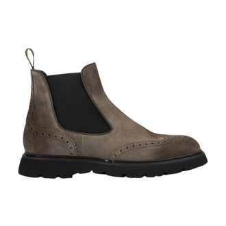 Doucal's Homme, Chaussures, Brun, Taille: 42 1/2 EU Bottines Chelsea en Daim avec D&eacute;tails dAronde