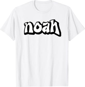 BDAZ Noah Graffiti Personalisierter Name Schwarz Wei&szlig; Schriftzug T-Shirt
