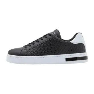 A|X Armani Exchange Homme, Chaussures, Noir, Taille: 40 EU Baskets en Ecopelle avec D&eacute;tail Logo