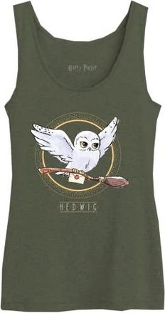Harry Potter « HEDWIC » WOHAPOMTK019 Débardeur Femme, Kaki, Taille XS