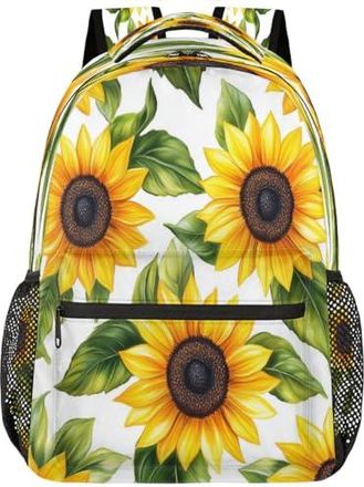 Generic Feuilles De Tournesols &Agrave; LAquarelle Cartable Scolaire Confort Cartables Scolaires Antivol Sacs D&Eacute;cole Pour Femme Camping Voyage 29X40Cm