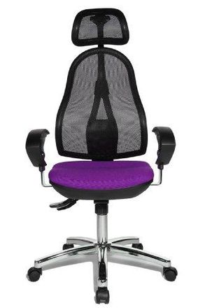 Topstar Topstar OP290UG03X Open Point SY Bürostuhl, Schreibtischstuhl, Syncro-Bandscheiben-Drehstuhl, inkl. höhenverstellbare Armlehnen und Kopfstütze, Bezugs