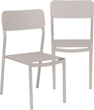 Made In Meubles Chaise de jardin aluminium taupe Ka&iuml;a (lot de 2)