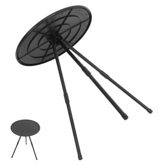 NUOBESTY Klappbarer Kleiner Runder Campingtisch Tragbarer Grill und Picknicktisch H&ouml;henverstellbar Faltbar Stabiler Gartentisch f&uuml;r Outdoor Camping Wandern und