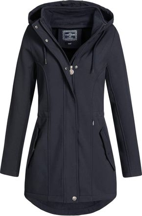 Eight2Nine Damen Softshelljacke LETN-041 Kurzmantel mit Kapuze night navy (001) XXL