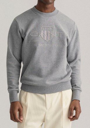 GANT Sweatshirt D1. TONAL ARCHIVE SHIELD C-NECK mit Logostickerei auf der Brust