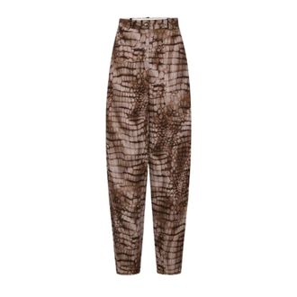 Elisabetta Franchi Femme, Pantalons, Brun, Taille: 36 FR Wide Pantalons
