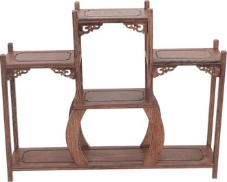 Artibetter TOVINANNA Antikes Holz Display Regal aus Robustem Hartholz Schmuck und Jade Pr&auml;sentationsst&auml;nder f&uuml;r Antiquit&auml;ten Dekorativer Aufbewahrungsst&auml;nder f&uuml;r