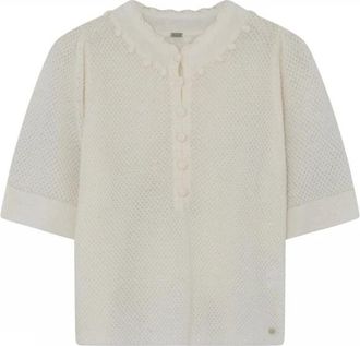 Gustav Femme, Pulls, Blanc, Taille: 44 FR Tricot &agrave; col rond