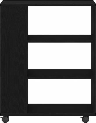 Generic Rollschrank mit F&auml;chern, Rollcontainer, B&uuml;roschrank, Aktenschrank, B&uuml;rocontainer, Schrank, B&uuml;ro, Druckerschrank, 60x35x75cm, Holzwerkstoff(Wei&szlig;) (Schw