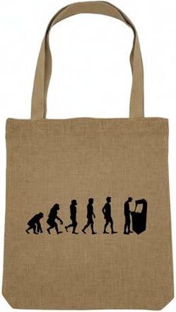 Fabulous Sac Shopping Tote Bag Aspect Lin - Evolution Retro Gaming Arcade Jeux Vid&eacute;o Vintage - Sac de Courses Toile Epaisse 360g Beige Naturel Cabas Port&eacute; Epau