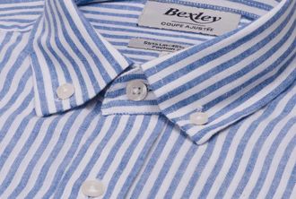 Bexley Egbert - Chemise homme chambray bleu oc&eacute;an et blanc