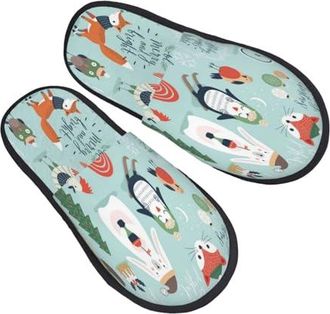 Generic Pantoufles Moelleuses Animaux De No&euml;l En Hiver Chaussures Chauds Maison Chaussons Pour Int&eacute;rieur Ext&eacute;rieur Unisex L