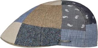 Stetson Casquette Texas Fresh Patchwork Homme - Made in The EU Gavroche avec Visiere, Doublure Ete Printemps-ete - S (54-55 cm) Bleu-Beige