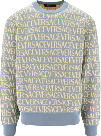 Versace Rundhalspullover - Blau