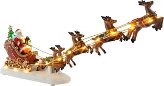 Generic Weihnachtsmann-Schlitten mit Rentier, LED-beleuchtete Weihnachtsfigur, Tisch- und Wohnraumdeko, Geschenkidee