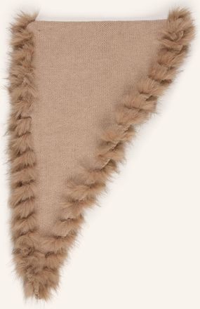 Loevenich Loevenich Dreieckstuch Mit Kunstfell beige