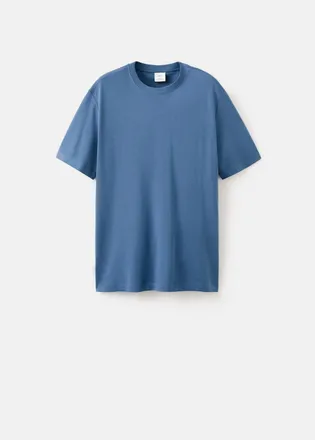 Mango Medium weight regular fit T-shirt bleu porcelaine - Homme - XL - MANGO MAN