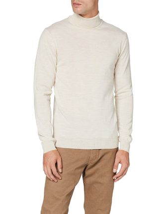 Casual Friday CFKonrad Merino Roll Neck Knit Herren Rollkragen Pullover, Größe:XL, Farbe:light sand (50271)