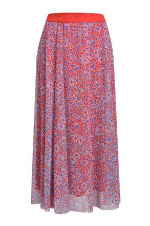Smith & Soul Meshrock SMITH & SOUL, Damen, Gr. M, mandarin rot print, Web, Obermaterial: 92% Polyester, 8% Elasthan, gemustert, ca. Mitte Wade, R&ouml;cke, in Midi-L&auml;ng