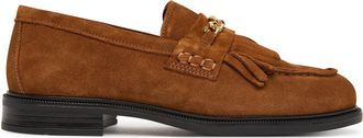Tommy Hilfiger Slipper Tommy Hilfiger Th Chain Fringe Suede Loafer FW0FW09918 Braun