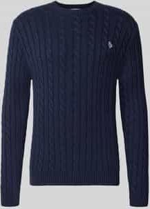 Review Slim Fit Strickpullover aus reiner Baumwolle mit Zopfmuster