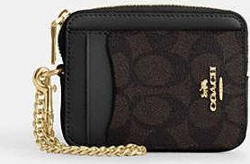 Coach Kartenetui mit charakteristischem Canvas und Reißverschluss