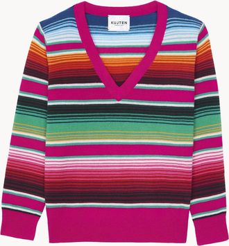 Kujten Pull cachemire col V manches longues - Pull Edouardo