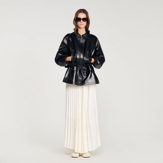 Sandro Blouson aus Glattleder