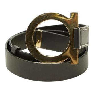 Ferragamo Ceinture Gancini en cuir Pre-owned - Femme - Pre-owned - Noir - Taille: ONE Size