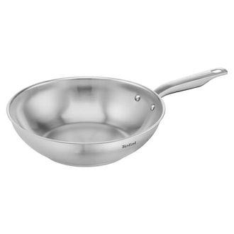 T-fal Virtuoso Wokpfanne Induktion 28 cm, unversiegelt, gebürstetes Finish, backofengeeignet bis zu 250°C, für alle gänigen Herdarten geeignet, hochwertiger