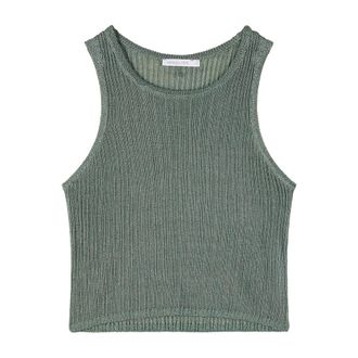 Patrizia Pepe Femme, Pulls, Vert, Taille: 42 FR Top Tricot Sans Manches