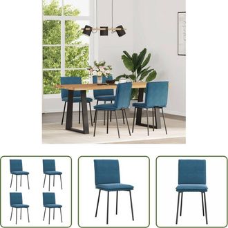 vidaXL vidaXL Samtstuhl - Esszimmerst&uuml;hle 4 Stk. Blau Samt
