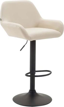 Clp Tabouret De Bar Design Braga Similicuir I R&eacute;glable en Hauteur I Chaise Haute De Bar avec Dossier Et Repose-Pied Ergonomique, Couleur:cr&egrave;me, Couleur du