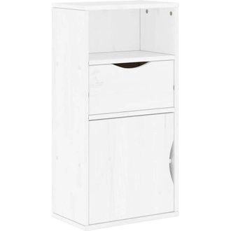 vidaXL Vidaxl - Beistellschrank mit Schublade odda Wei&szlig; Massivholz Kiefer