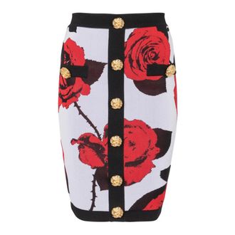Balmain Rock mit Rosenmuster - - Skirts - Damen - Mehrfarbig - S