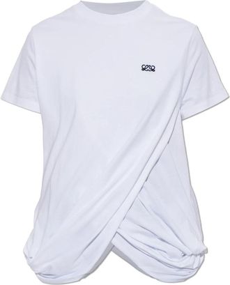 Loewe Logo T-Shirt - - Tops - Damen - Wei&szlig; - S