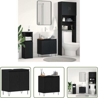 vidaXL vidaXL Meuble salle de bain - Meuble de Lavabo de Salle de Bain Ch&ecirc;ne noir 58 x 33 x 60 cm