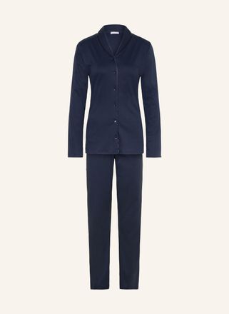 Hanro Schlafanzug Cotton Silk blau