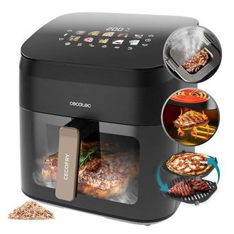 Cecotec Hei&szlig;luftfritteuse ohne &Ouml;l - 8,5L - Grill - Doppelwiderstand - Integrierter Smoker - Air Fryer Cecofry&Grill Smokin 8500. 2200W, Temperaturregelung 40-