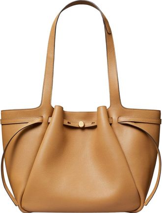 Tory Burch Womens Romy Handbag Beige Cow Leather Handbags Hand Bags