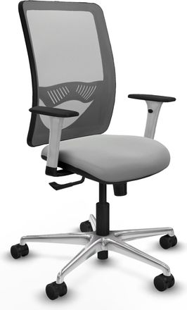 Piqueras y Crespo Arbeitsstuhl Zulema mit wei&szlig;en und schwarzen Armlehnen, h&ouml;henverstellbare Lendenwirbelst&uuml;tze, ausgestattet mit Sincro 3 Positionen und Schneideschaum,