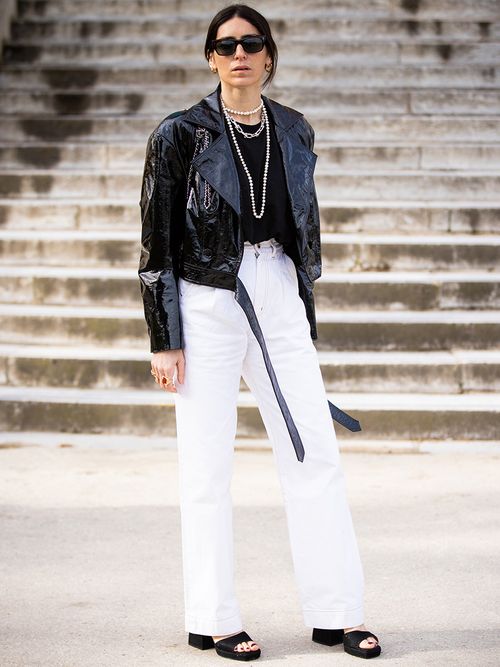 pantalon taille haute look